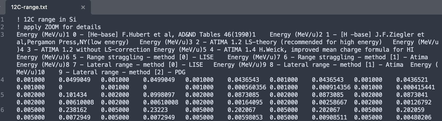 LISE_eloss_calculation